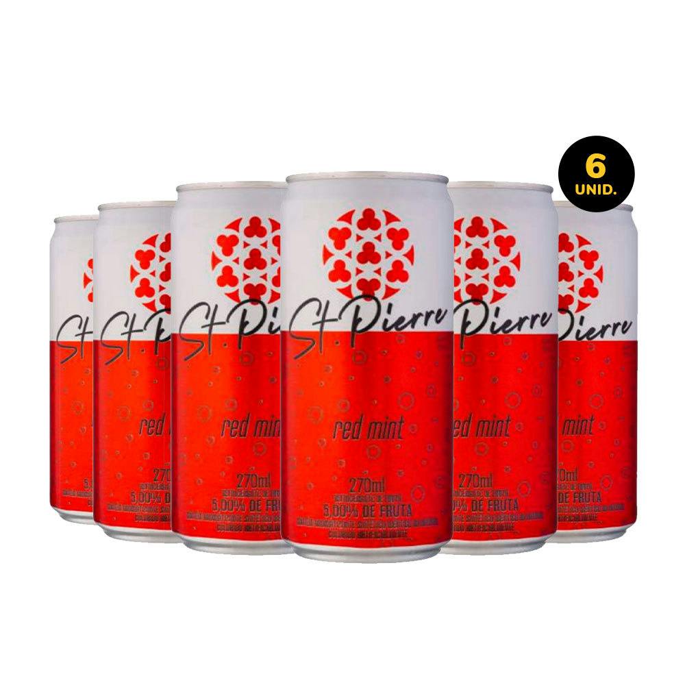 Zé Delivery - St. Pierre Red Mint 270ml - Pack de 6 unidades