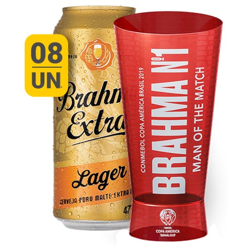 Zé Delivery - Kit Copo + 8 unidades de Brahma Extra Lager 473ml